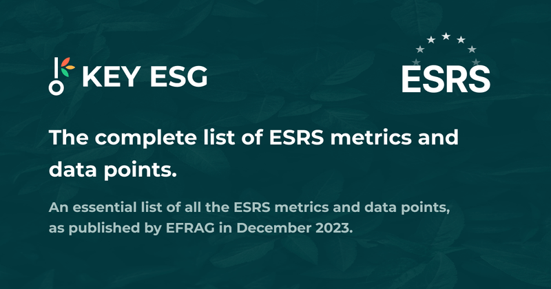 The complete list of ESRS metrics and data points.